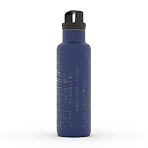 Well Told Engraved Portland Oregon Map Insulated Water Bottle, Etched Stainless Steel Bottle (21 oz, Midnight Blue) City Map Insulated Bottle, Custom Insulated Water Bottle, Outdoor Drinkware