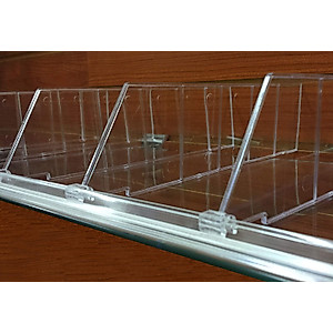 Universal Shelf Lip & Adjustable Depth Divider Kit, [1] 48" L Adhesive Front Lips w/ [10] 3" H Divider