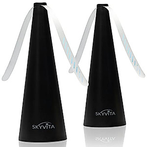 SkyVita Fly Fan For Tables, Indoor Outdoor Bug Fan Great For Restaurants, Picnics, BBQ's To Keep Flies Away - Portable Fly Fan for Outdoor Tables (2 Pack)
