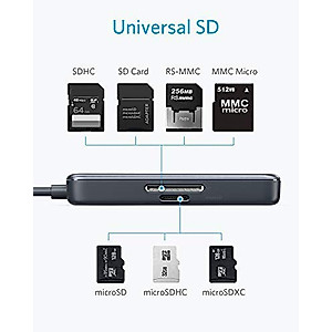 Anker USB C Hub, 5-in-1 USB C Adapter, with SD/TF Card Reader, 3 USB 3.0 Ports, for MacBook Pro 2018/2017/2016, Chromebook, XPS, and More