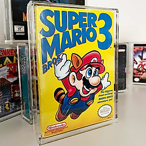 Acrylic Video Game Box Storage Case for Nintendo NES Video Game Box - 4MM Thick, Anti-Dust, Anti-UV, and Acid-Free Clear NES Holder, Video Game Covers by EVORETRO (Pack of 2)