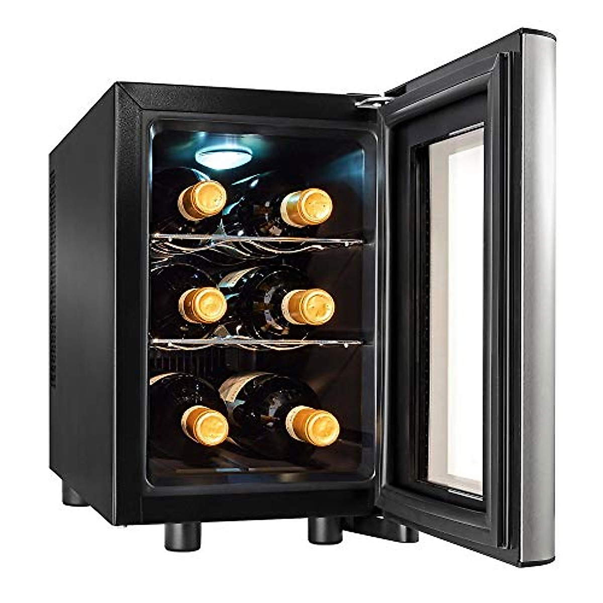 Wine Enthusiast 6 Bottle Countertop Wine Cooler - Mini Fridge for Kitchen - Beverage Refrigerator