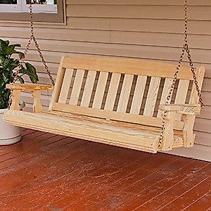 Amish Casual Heavy Duty 800 Lb Mission 5ft. Treated Porch Swing with Cupholders