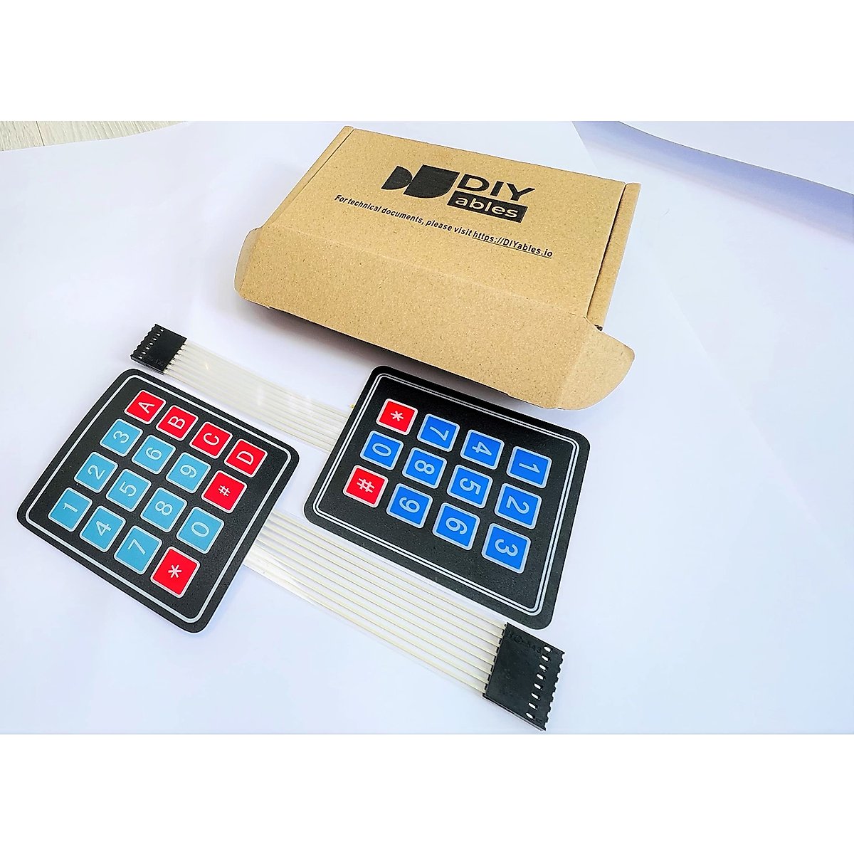 DIYables 3x4 4x4 Membrane Matrix Keypad for Arduino, ESP32, ESP8266, for Raspberry Pi