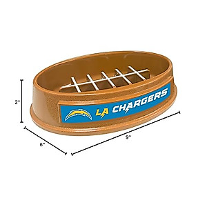 NFL Super-Bowl - Los Angeles Chargers Slow Feeder Dog Bowl. Football Design Slow Feeding Cat Bowl for Healthy Digestion. Non-Slip Pet Bowl for Large & Small Dogs & Cats