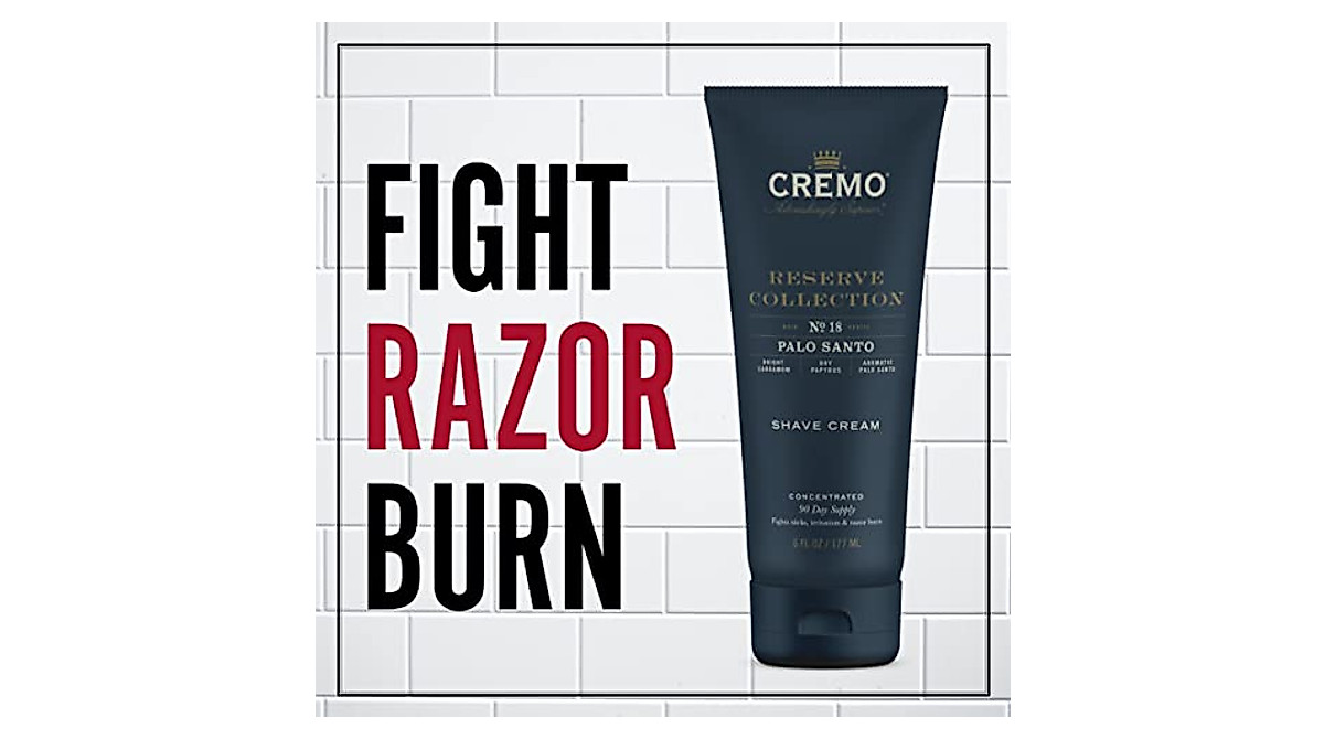 Cremo Palo Santo Shave Cream - Ultra-Slick, Razor Burn Fighter