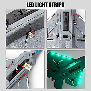 fisca RC Plane Remote Control F-22 Fighter Raptor Airplane with Lights, 2.4Ghz 2CH Foam Drone Ready to Fly Aircraft Toy for Kids and Adults