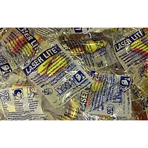 Howard Leight by Honeywell Laser Lite High Visibility Disposable Foam Earplugs, (Contains 25 Single Bags)