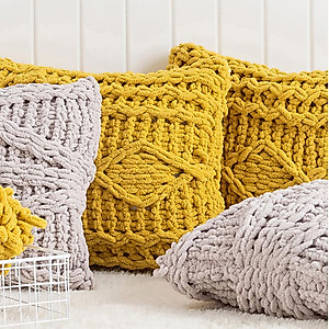 Asmoothread 10mm 7 Meters 100g/ball Thick Super Bulky Chunky Yarn for Hand Knitting Soft Big Cotton DIY Arm Knitting Roving Spinning Yarn for Blanket