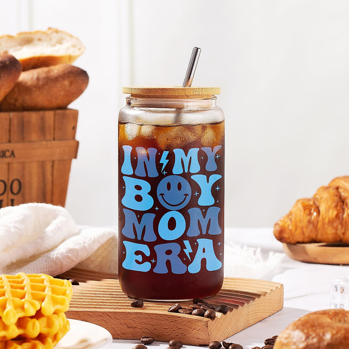 Boy Mom Gifts for Mom - New Mom Gifts - Postpartum Gifts for Mom to be - Cool Birthday Christmas for Pregnant Mom, Expecting Mom, Baby Mama, Mommy To Be In My Boy Mom Era 16 oz Iced Coffee Cup