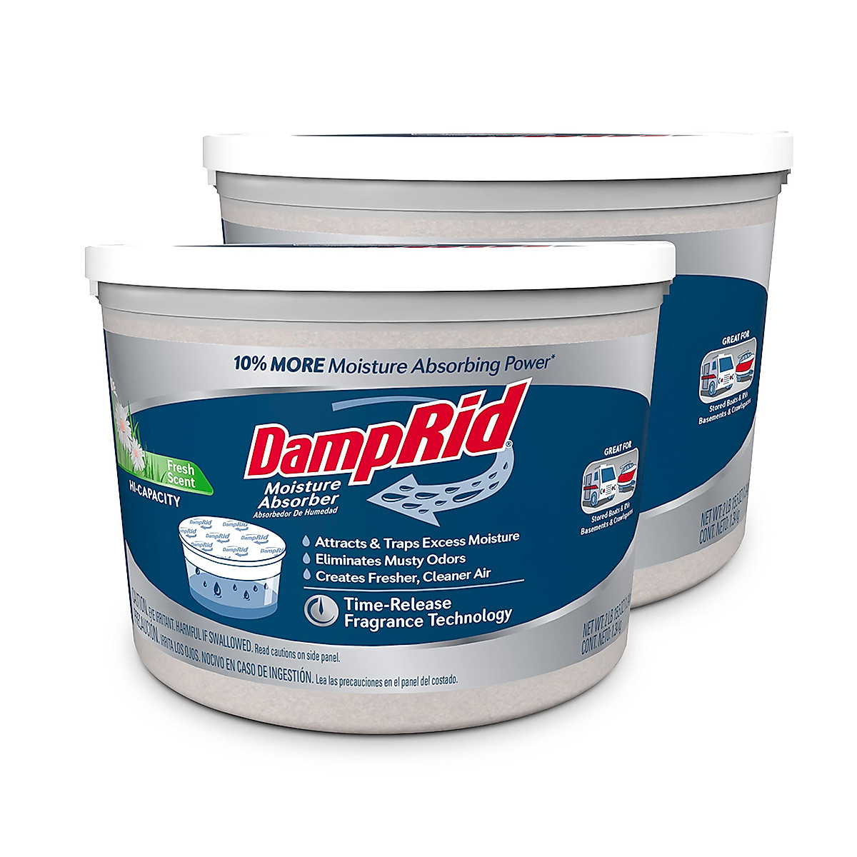 DampRid Hi-Capacity Moisture Absorber Bucket, 2 Pack — Fresh Scent, 2 lb. 15.5 oz.