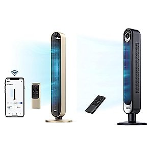 Dreo Smart Tower Fan Voice Control, 120° Oscillating Fan Works with Alexa/Google/App/Remote, 42 Inch, 25dB Quiet DC Bladeless Fan & Tower Fan 42 Inch, Cruiser Pro T1 Quiet Oscillating Bladeless Fan