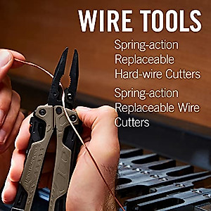 LEATHERMAN, OHT One Handed Multitool with Spring-Loaded Pliers and Strap Cutter, Coyote Tan with MOLLE Black Sheath