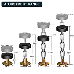 Krisler Headboard Stoppers for Wall, Adjustable Iron Bed Frame Anti-Shake Tool, Easy Install, Wall Protection,30-90mm(2PCs)