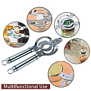 Zoiwdur Jar Opener, Multifunctional Jar Opener for Weak Hands, Stainless Steel Jar Lid Opener, Beer Bottle Opener for Seniors with Arthritis, Children