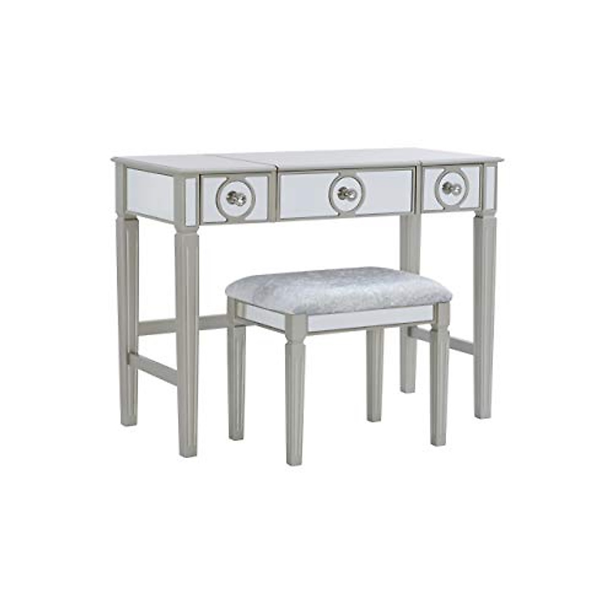Linon Home Décor Vanity Set Silver