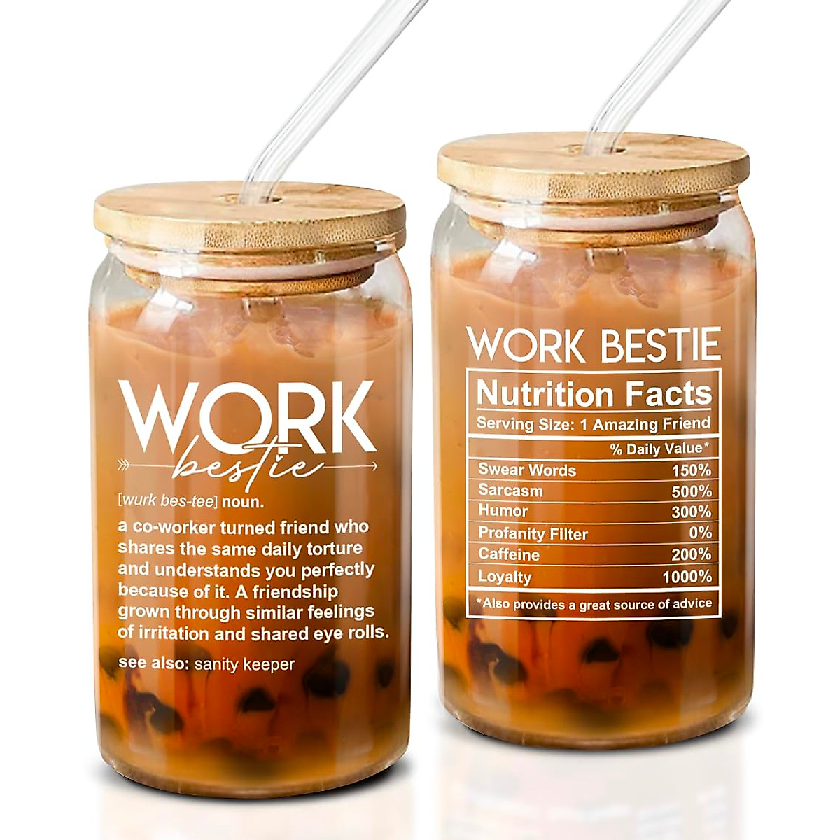 NewEleven Birthday Gifts For Coworker Women – Work Bestie Gifts For Women Friends - Appreciation Gifts For Coworkers, Unique Present Ideas For Coworker Leaving, Farewell Party – 16 Oz Coffee Glass