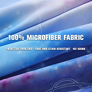 JQinHome Twin Gradient Galaxy Comforter Set for Girls,6 Piece Bed in A Bag 3D Colorful Tie Dye Constellation Print Ombre Bedding Set with Sheets(Blue)