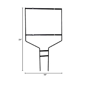 Signs Direct, Inc. Round Rod 'Banjo Style' Real Estate Yard Sign Frames, 18x24 inches, Black Metal, Rustic Style