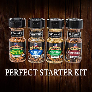 McCormick Grill Mates Everyday Blends Grilling Variety Pack (Montreal Steak, Montreal Chicken, Roasted Garlic & Herb, Hamburger), 4 Count