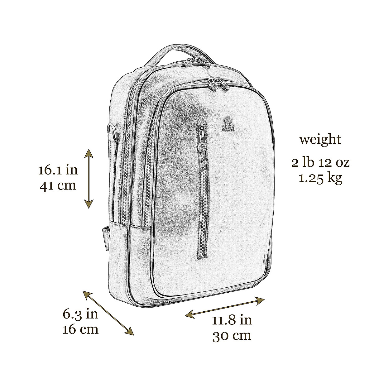 Time Resistance Leather Backpack Travel Bag Carry On Rucksack Brown Book Bag