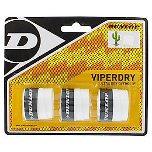 Dunlop Sports ViperDry Overgrip, 3-Pack, White V17