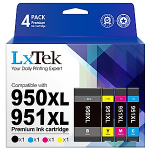 LxTek Compatible Ink Cartridges Replacement for HP 950XL 951XL 950 951 to Compatible with OfficeJet Pro 8600 8610 8620 8630 8100 8625 8615 276dw 4 Pack (Black Cyan Magenta Yellow) High Yield