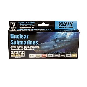 Vallejo Acrylicos Nuclear Submarine Paint Set, 0.5 Liters, Black