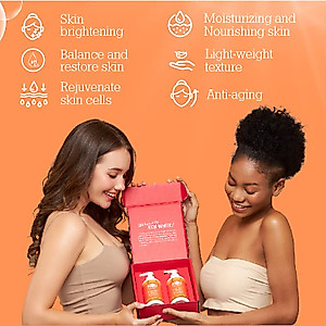 Koji White Kojic Acid & Papaya Body Lotion, Women Gift Sets for Skin Brightening, Nourishing, Skin Radiance, Rejuvenate Skin Cells, Quick Absorbing, Vegan, Not Tested on Animals, 8.45 Fl Oz (2 Packs)
