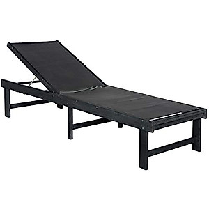 Safavieh PAT6708K Outdoor Collection Manteca Grey Lounge Chair, 0, Dark Slate Gray/Black