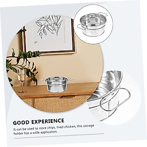 COLLBATH Food Tray 4pcs Wrought Iron Popcorn Container Mini Containers Snack Container Mini Snack Containers Mini Keg Snacks Holder Stainless Steel Storage Board Silver Snack Container