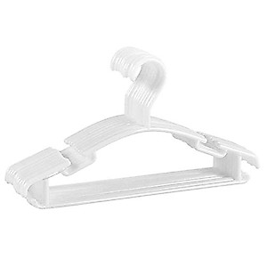 Plastic Children's Hangers Baby Hangers Kids Toddler's Clothes Suit Coat Hangers Wardrobe Dress Holders Hooks (10Pcs, White)