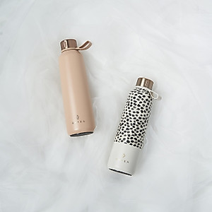 BURGA Insulated Water Bottle (17oz) – Stylish Stainless Steel Water Bottles – Durable Metal Water Bottle Stays Hot or Cold – Anti-Slip, Leak-Proof Reusable Water Bottle – Almond Latte Water Bottle