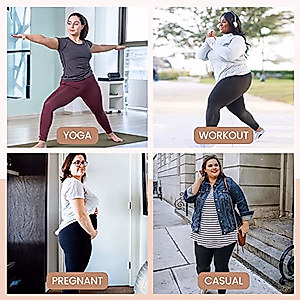 HLTPRO 3 Pack Plus Size Leggings for Women(X-Large - 4X)- High Waist Stretchy Buttery Soft Pants for Workout Running Yoga Black/Black/Black