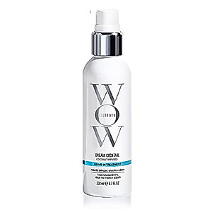 Color Wow Dream Cocktail Coconut Infused – No frizz leave in conditioner turns dry, damaged hair to silk in a single blow dry; Coconut oil complex detangles, silkens; heat protection; closes cuticles