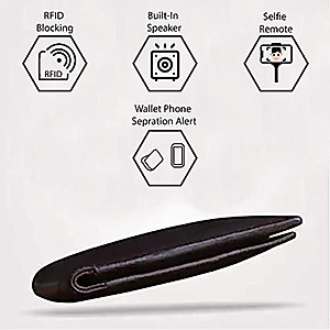 Arista Vault Men's Finder Smart Wallet with GPS Tracking & Bluetooth Mobile Connect Leather Wallet (Brown) RFID Protected