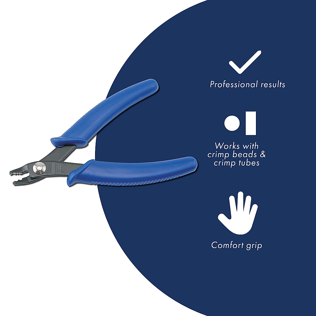 Beadalon Bead Crimper Tool for Jewelry Making - Use Pliers with Beading Jewelry Wire and Crimp Beads or Tubes for Professional Designers and Makers of Necklaces and Bracelets, Standard