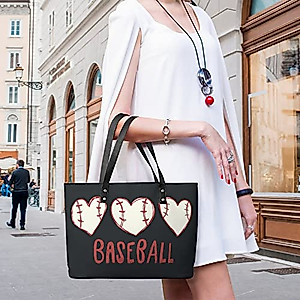 Womens Handbag Baseball Leather Tote Bag Top Handle Satchel Bags For Lady