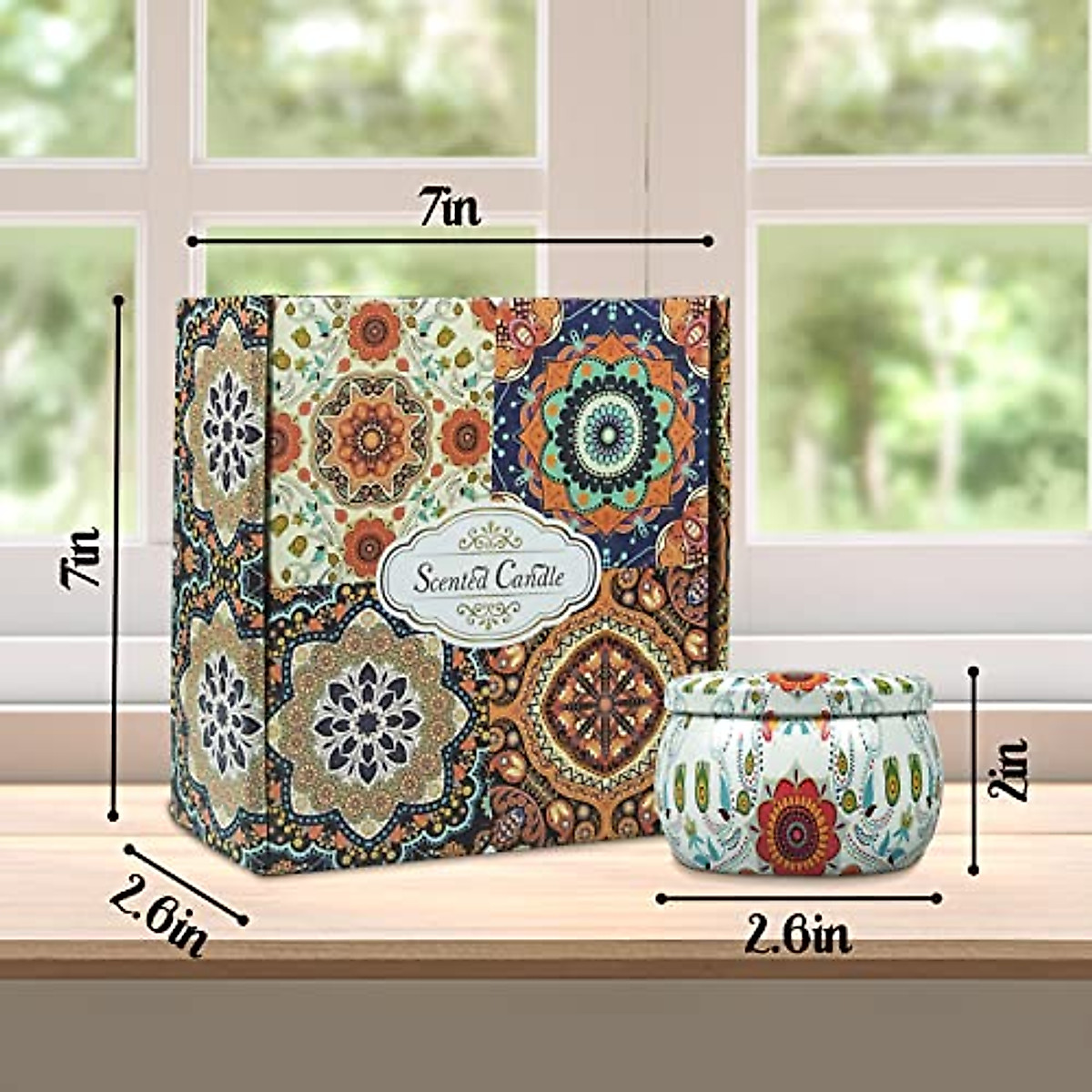 TEECOO Scented Candles Gift Set: 4 Pack Soy Wax Aromatherapy Candle 120H Burning Rose Lavender Vanilla Lemon Scent Candle Set for Home Scented Candle Gifts for Birthday Christmas Mother's Day Gift