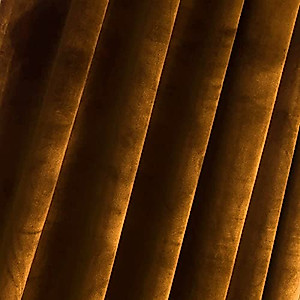 EHLDekol Velvet Curtains 96 inches: Heavy Duty Luxurious Velvet Drapes Set for Home Theater/Living Room/Bedroom W52 x L96 inches 2 Panels Marigold
