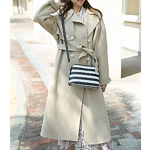 MKF Crossbody Bag for Women – PU Leather Pocketbook Handbag – Designer Side Messenger Purse, Shoulder Crossover Light Beige