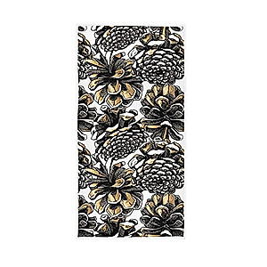 Vintage Pine Cone Soft Hand Towels for Bathroom 30X15,Decorative Winter Plants Kitchen Dish Fingertip Towels Washcloth for Guest Gift Home Family