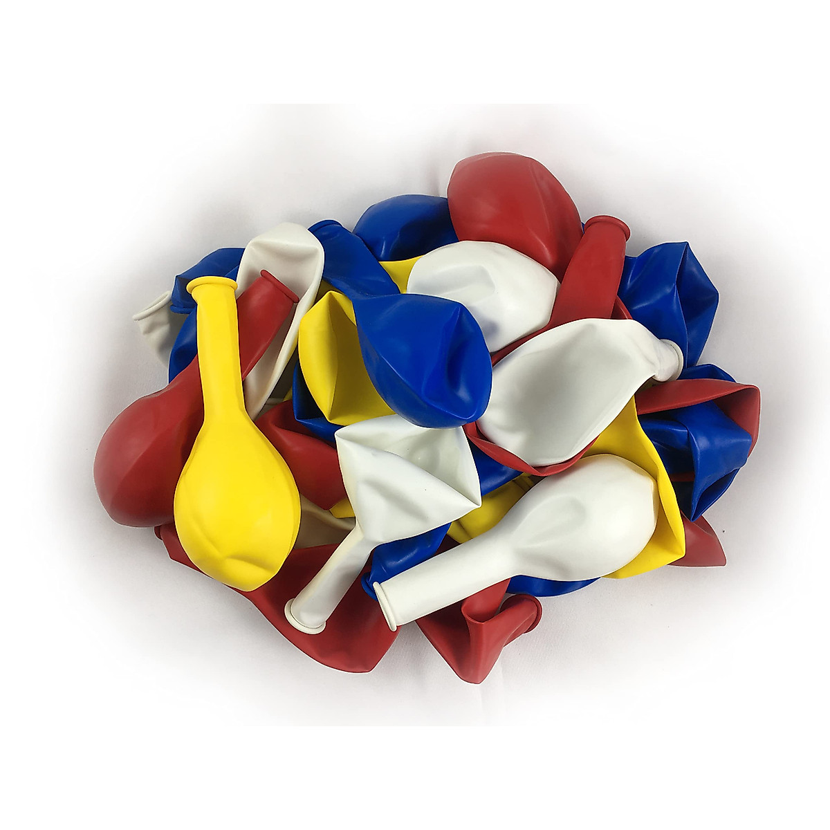 KADBANER White Yellow Red Blue Balloons,100-Pack,12-Inch Latex Balloons