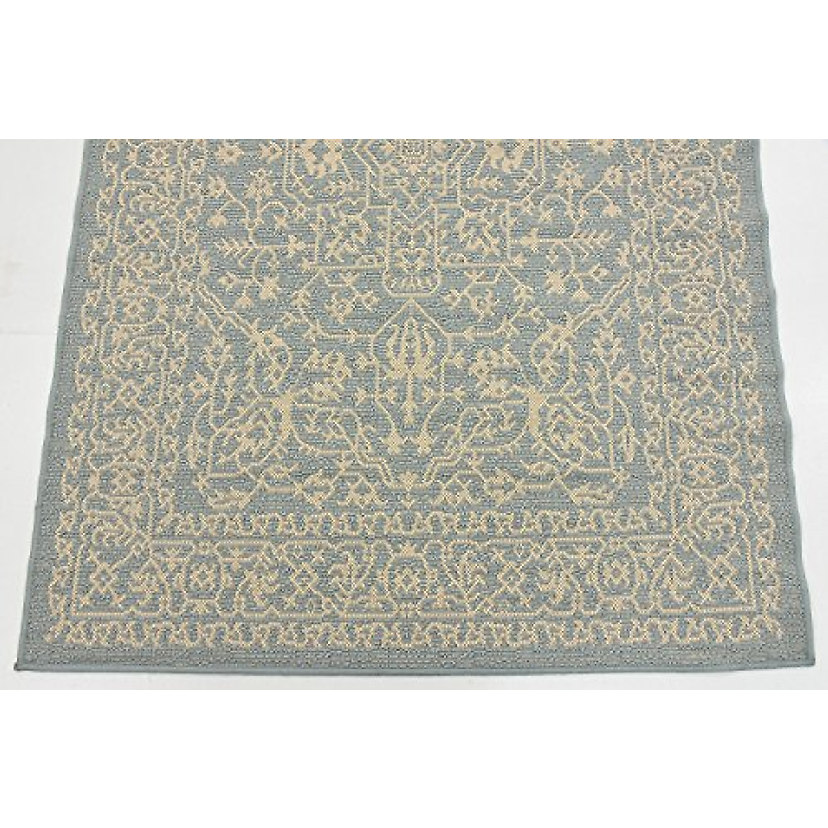 Unique Loom Botanical Collection Bohemian, Abstract, Traditional, Indoor and Outdoor Area Rug, 4' 0" x 6' 0", Light Blue/Beige