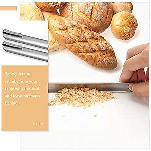 FOYTOKI Stainless Steel Crumb Scraper for Tabletop Use Ideal for Griddles and Flat Tops Efficient Crumb Sweeper for Restaurants and Home Ergonomic Design for Easy Handling
