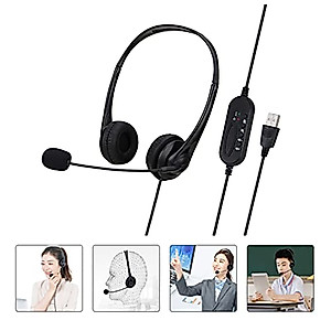 OSALADI Office Headphones Noise Cancelling Headphone Wired Headset with Microphone