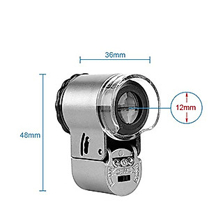 TFIIEXFL Magnifier，Mini Portable Microscope with Light Zoom Pocket Size Handheld Microscopes for Jewelers Eye