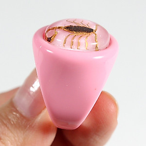 REALBUG Golden Scorpion Pink Ring Size 6