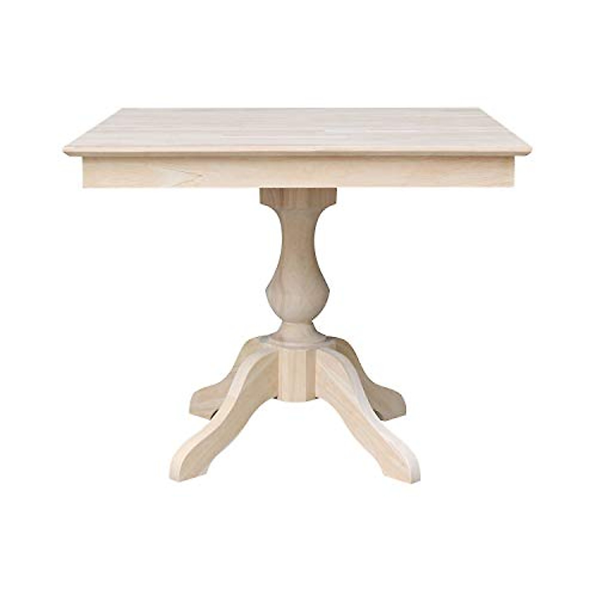International Concepts 36" x 36" Natural Solid Wood Square Top Pedestal Table - 29.9" Height