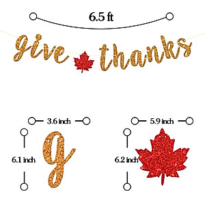 Rose Gold Give Thanks Banner - Thanksgiving Party Decoration - Thanksgiving Sign - Thanksgiving Home Decoration